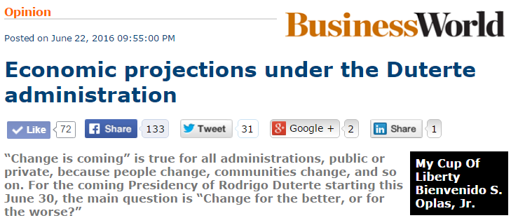 Government and Taxes: BWorld 67, Economic projections under the Duterte ...