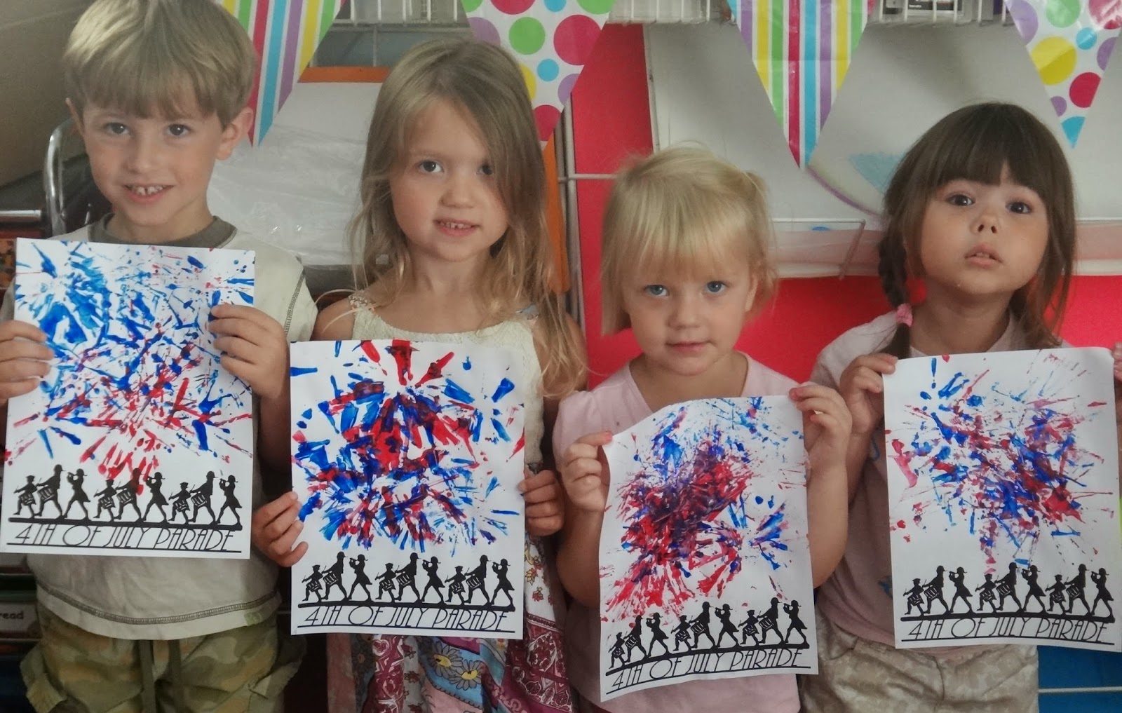 Little Stars Learning: 4th of July Fireworks Straw Painting