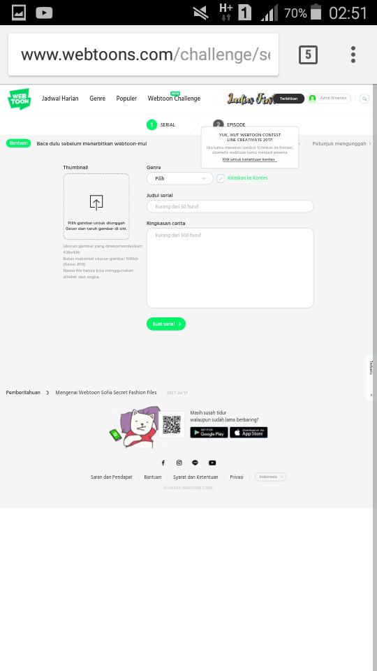 Cara Mengupload Komik Di Webtoon Dengan HP