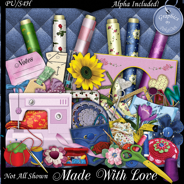 Digi Style Designs Digital Scrapbooking Store: Made With Love Sewing ...