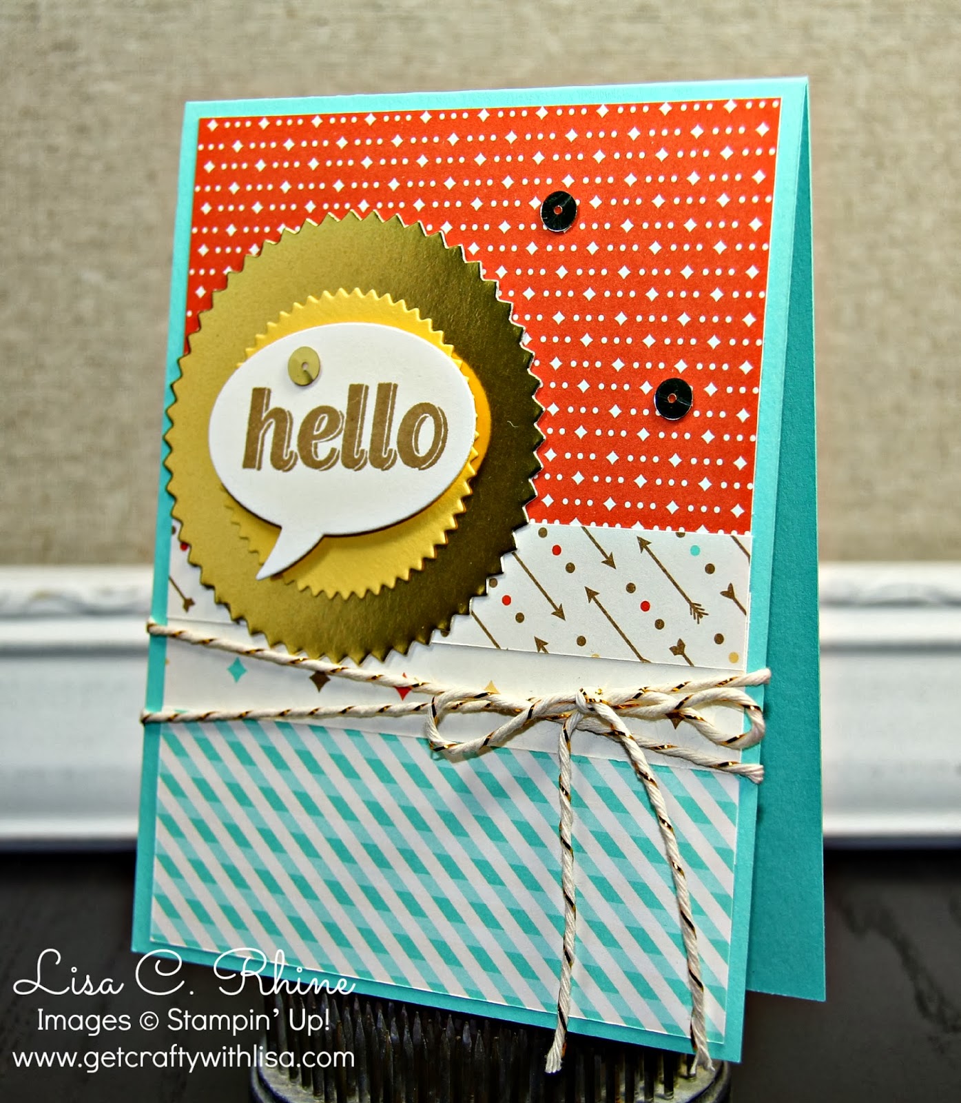Get Crafty with Lisa: Go for the Gold Hello & Mini Blog Hop Day #3