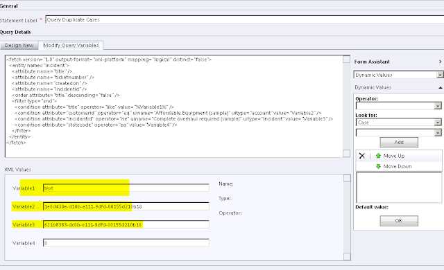 cRm Musings: CRM 2011 Dialogs with Dynamic FetchXML - Duplicate Case Detection