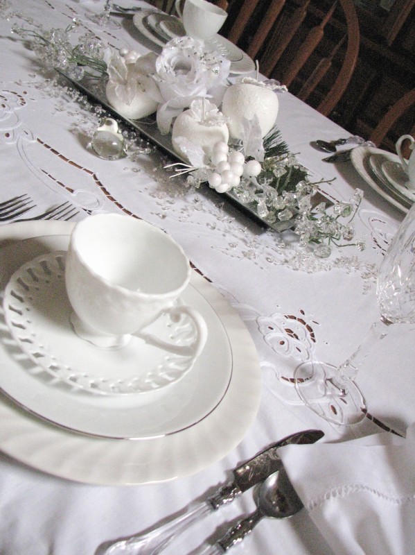 Yellow Rose Arbor: Snow and Ice Winter Tablescape