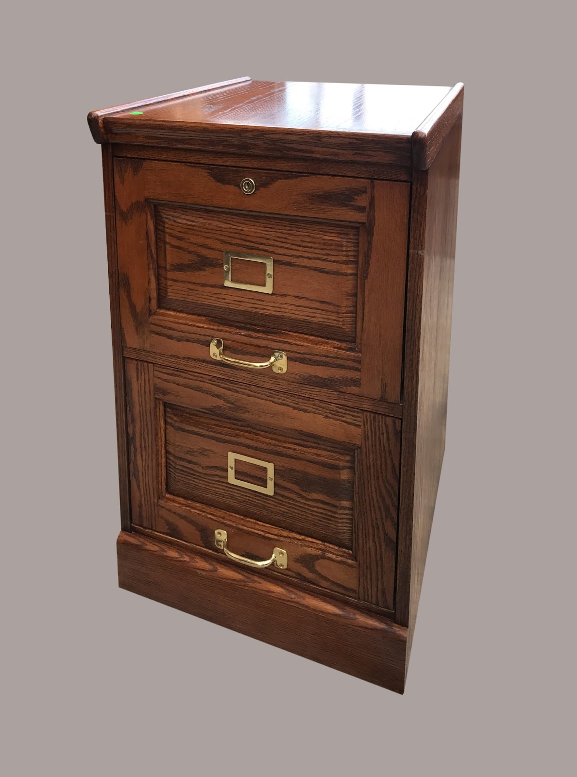 Uhuru Furniture & Collectibles: Oak Desk & Matching File Cabinets - SOLD