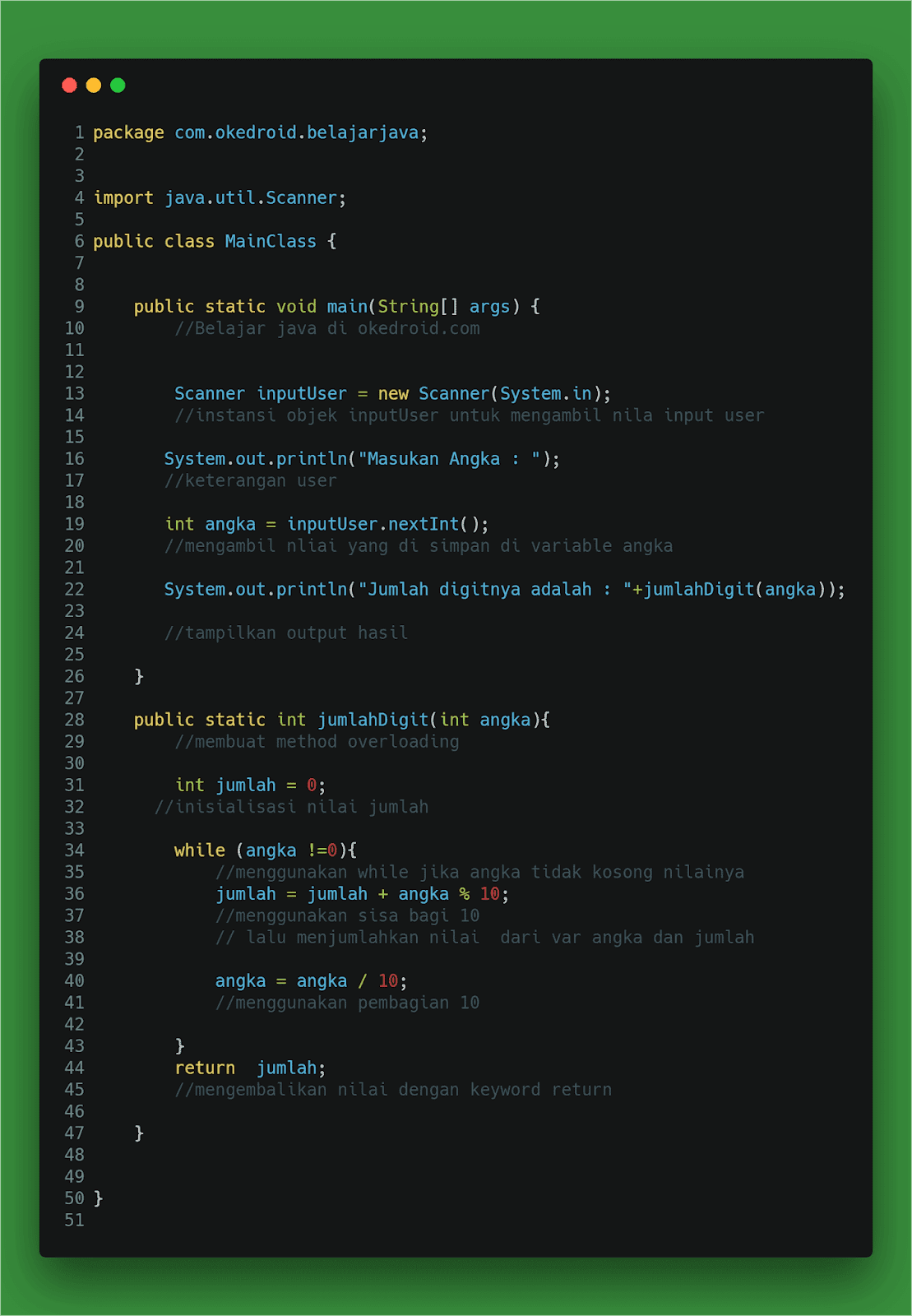 Contoh Kegiatan Menghitung Jumlah Digit Angka Integer Di Java - Java ...