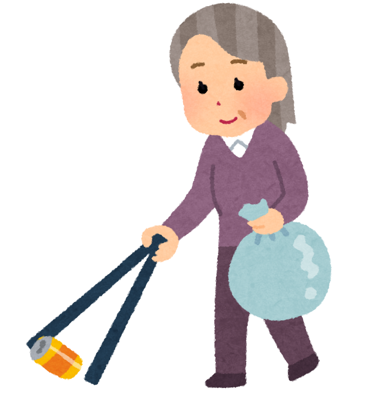 いろいろなゴミ拾いをする人のイラスト | かわいいフリー素材集 いらすとや