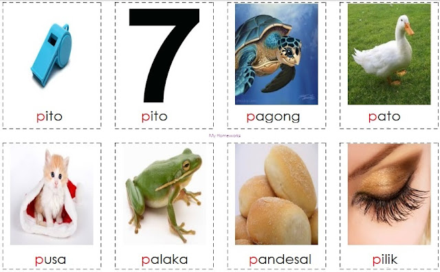 My Homeworks: bagay na nagsisimula sa letrang "Pp"