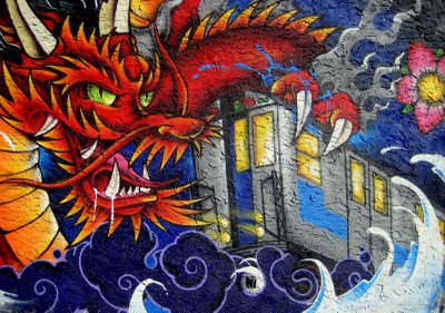 New Dragon Graffiti Designs On The Wall