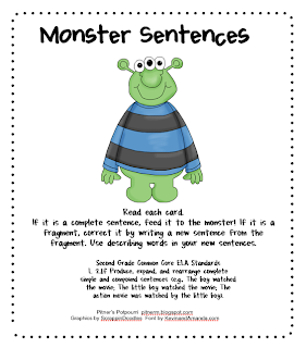 Pitner's Potpourri: Monster Sentences - Freebie