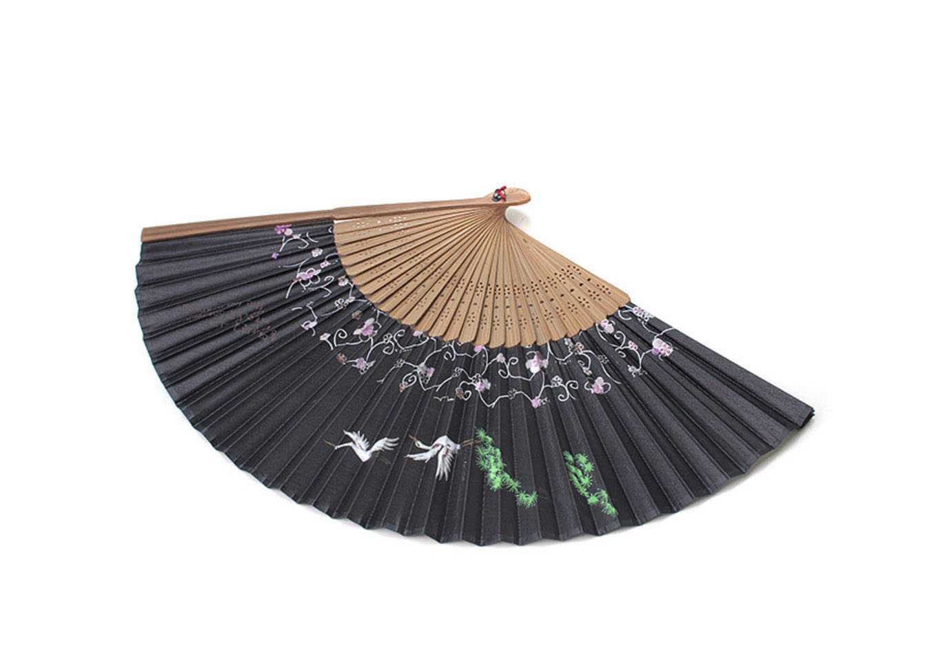 Folding Fan Korean Traditional Silk Bamboo Hand Folding Fan Zen Style ...