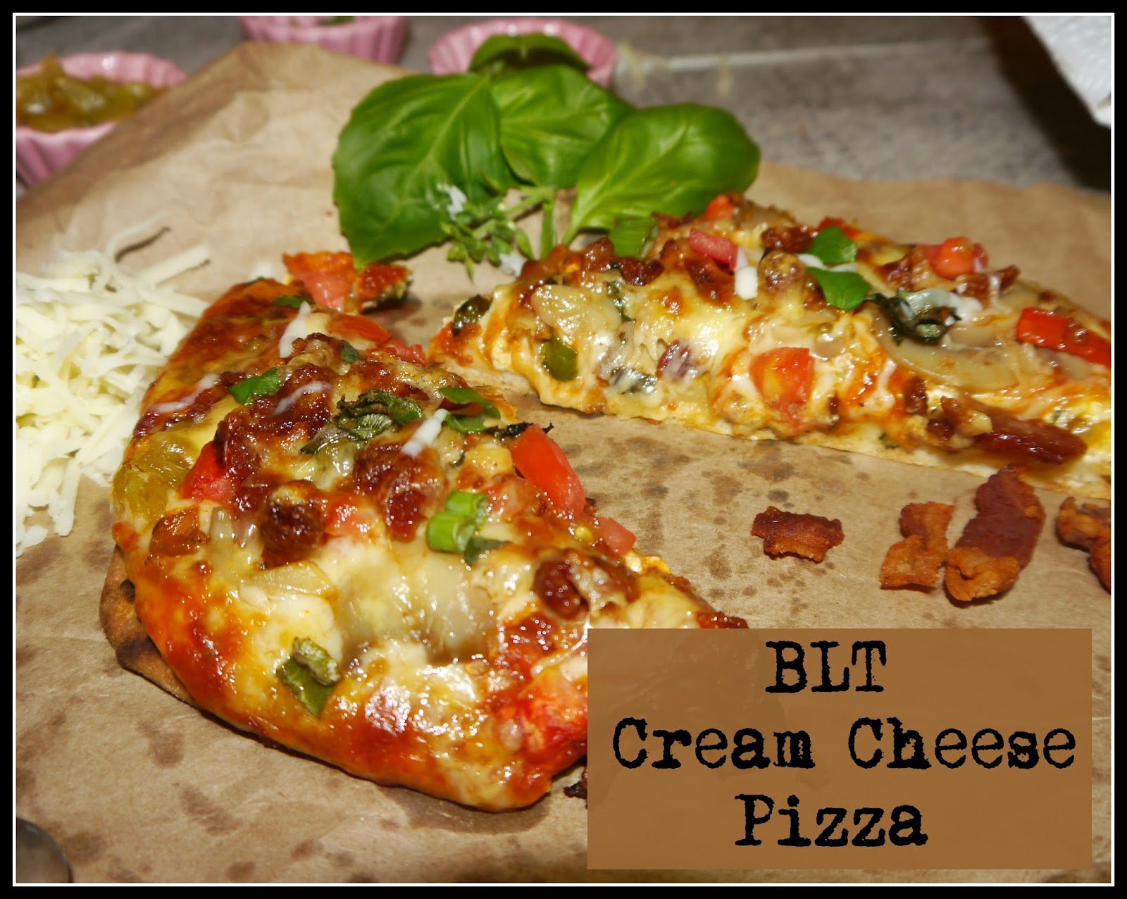 Suzy Homefaker: BLT Naan Cream cheese pizza.