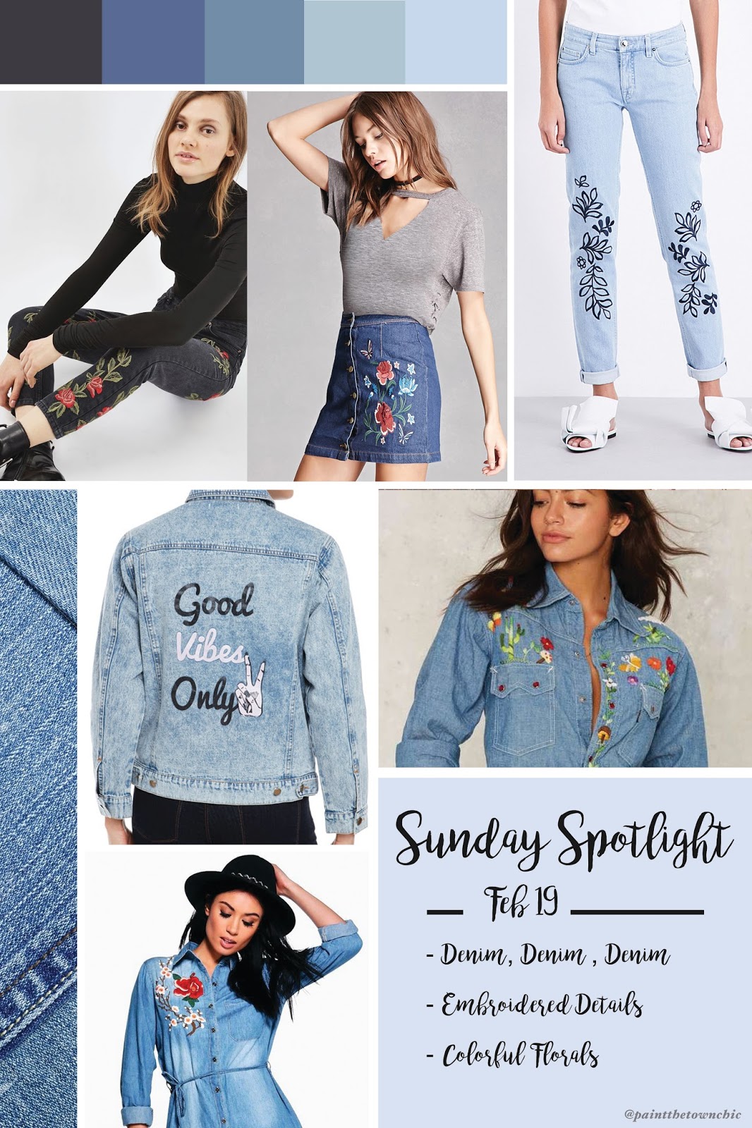 Sunday Spotlight: Embroidered Denim Details | Paint The Town Chic