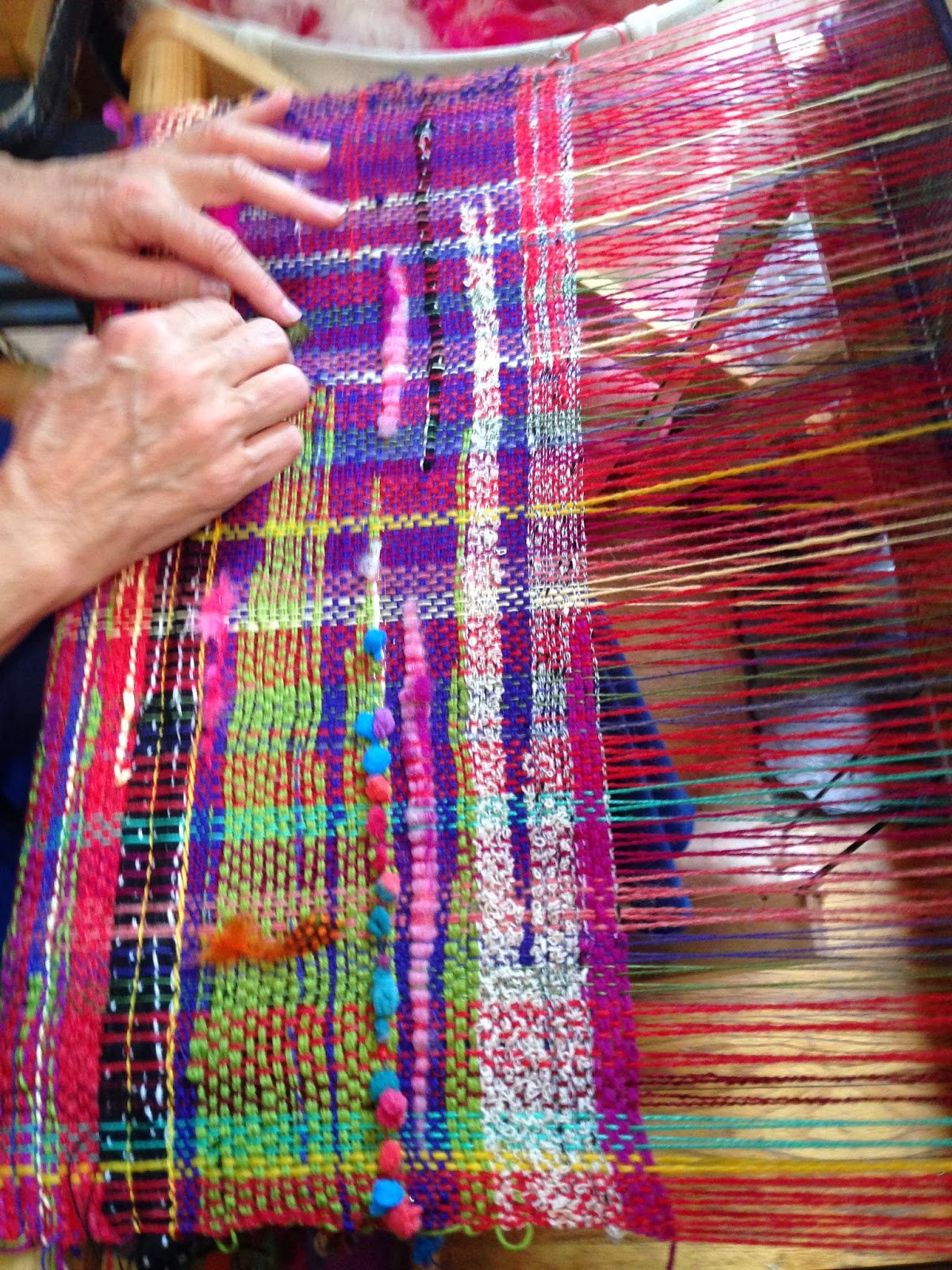 CENTERING WITH FIBER: Saori weaving classes on Fat Tuesday... Madri Gras