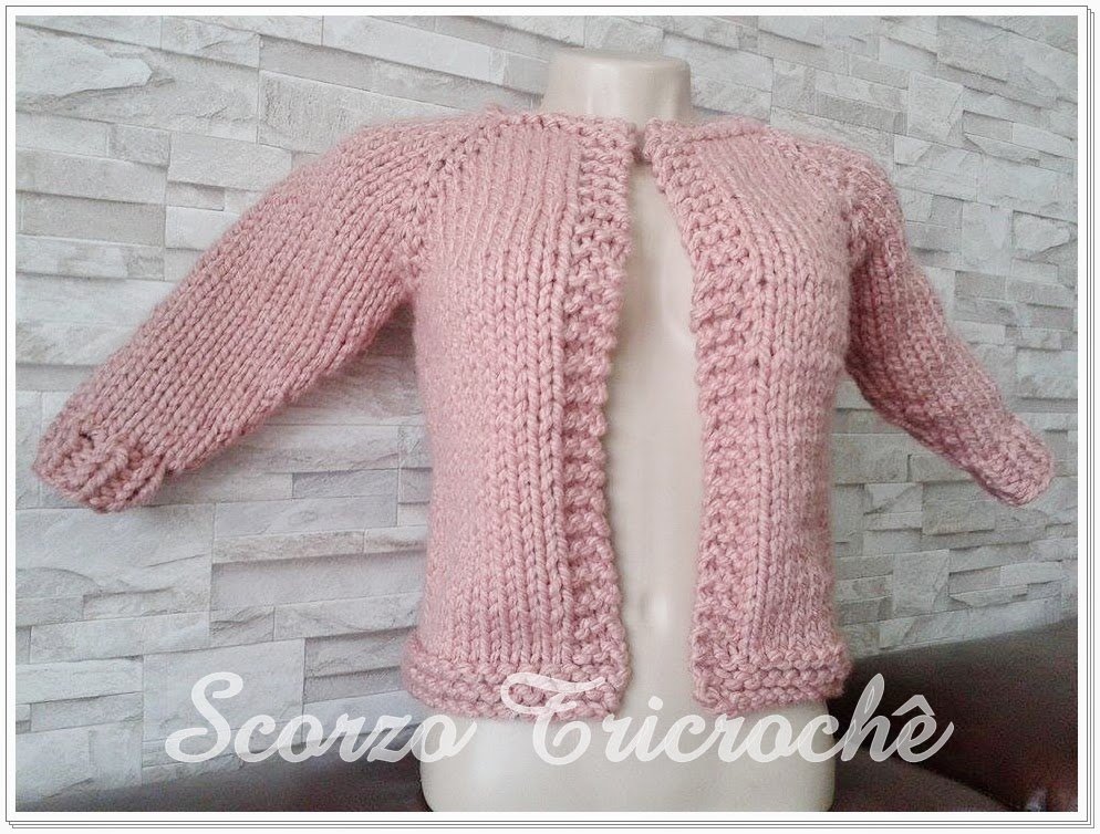 Scorzo Tricroche: Casaco de tricô Top Down infantil com receita