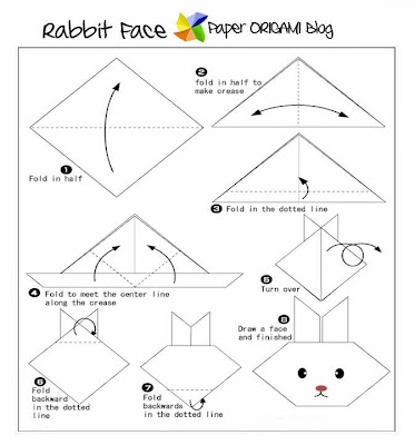 Animals Origami: Rabbit face | Paper Origami Guide