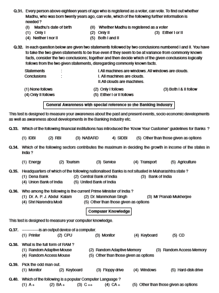 IBPS PO Previous Year Question Papers| Answer Keys