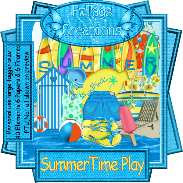 FwTags Creations: SummerTime Play FREEBIE digi scrap kit and cluster ...