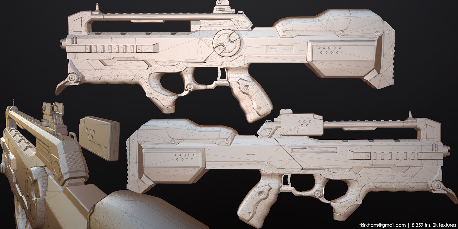 Taylor Kirkham in 3D: Deus Ex Human Revolution Combat RIFLE fan art!