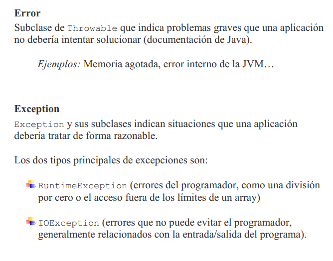 practica décimo : tipos de excepciones mas comunes