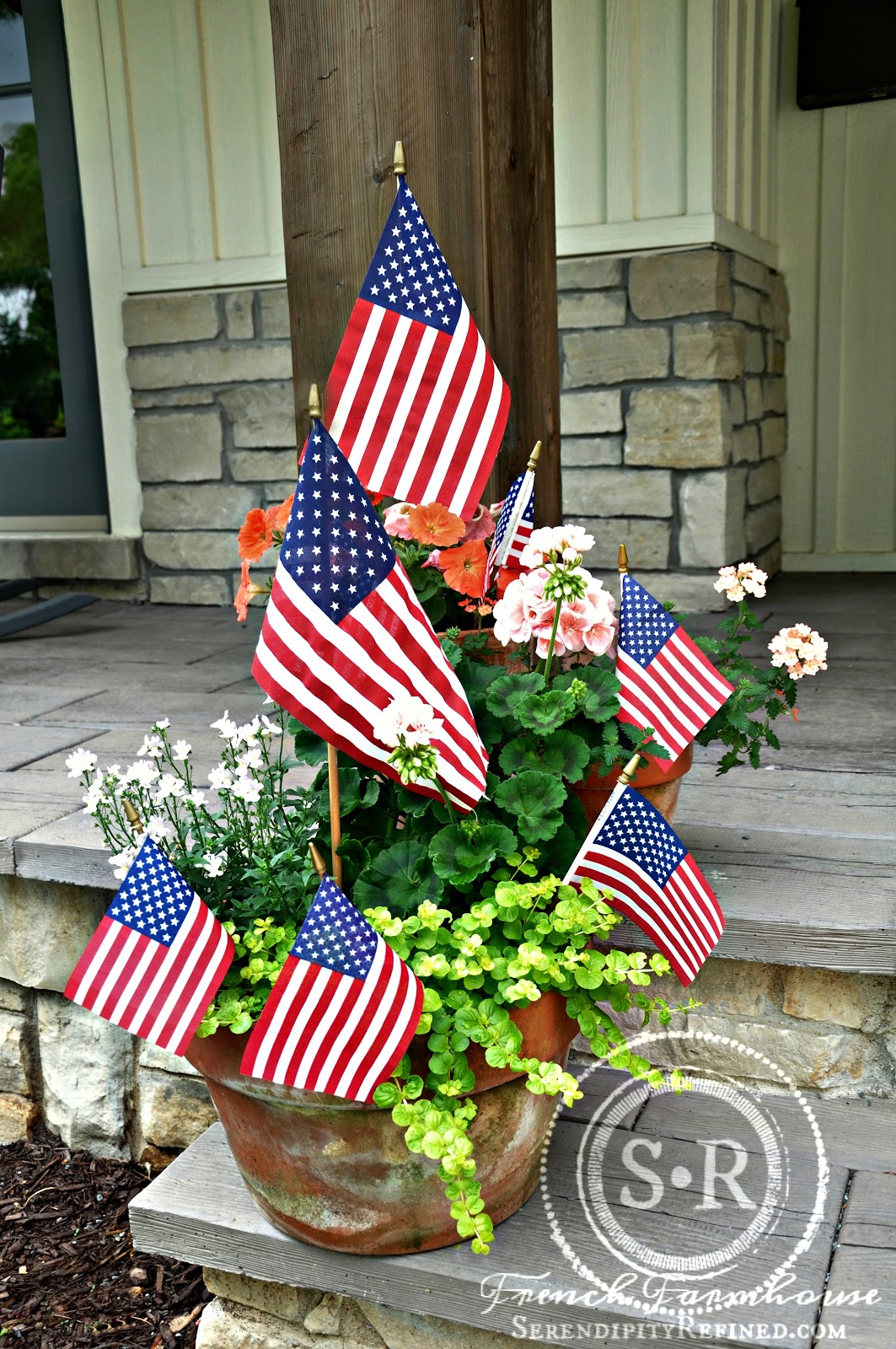 Serendipity Refined Blog: Patriotic Decorating Using American Flags and ...