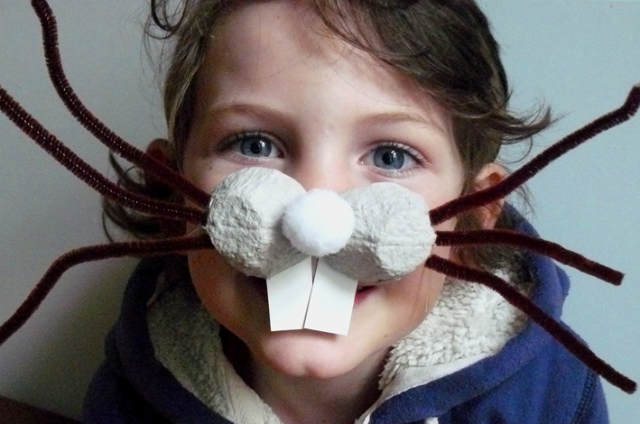 Make. Believe.: Bunny-nose masks : Easter craft for kids