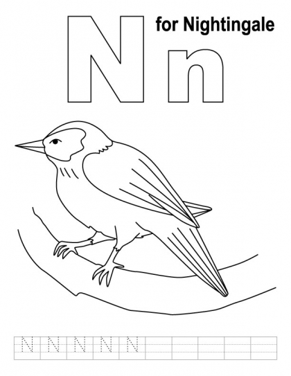 Letter Nn printable coloring pages | Kids coloring pages