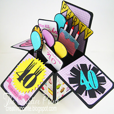 The Creative Pointe: 40th Birthday Pop Up Box Card