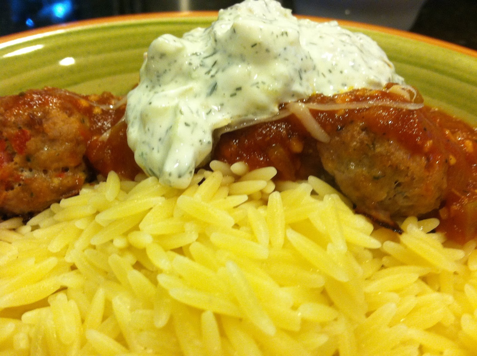It's Valicious!: Greek Turkey Meatballs with Tzatziki and Marina
