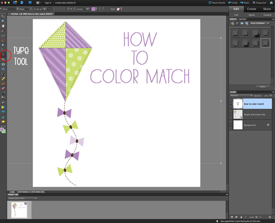 Erin Bradley Designs: Tutorial: How to Color Match Text and Shapes in ...