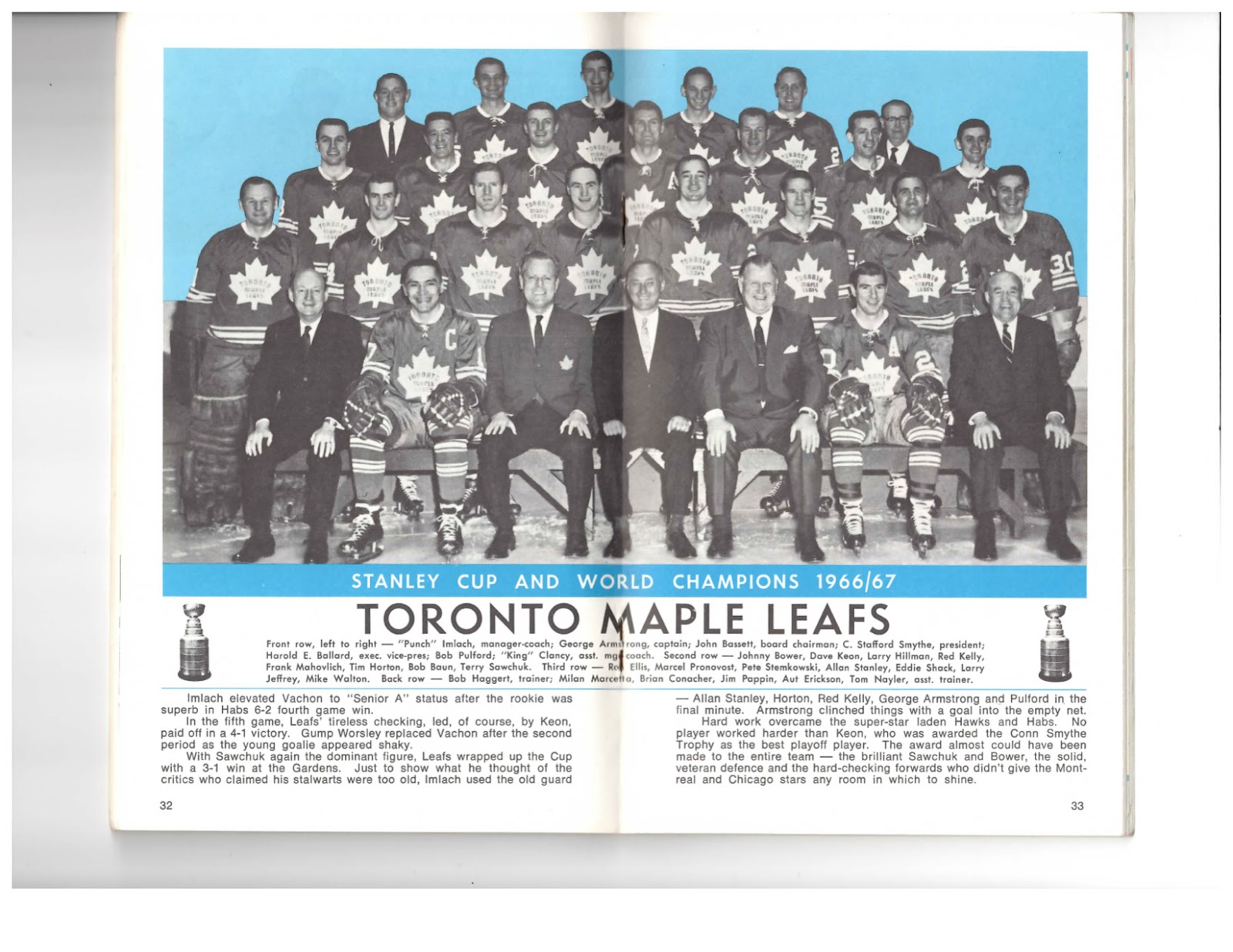 1967/68 Toronto Maple Leafs Official Fact Book