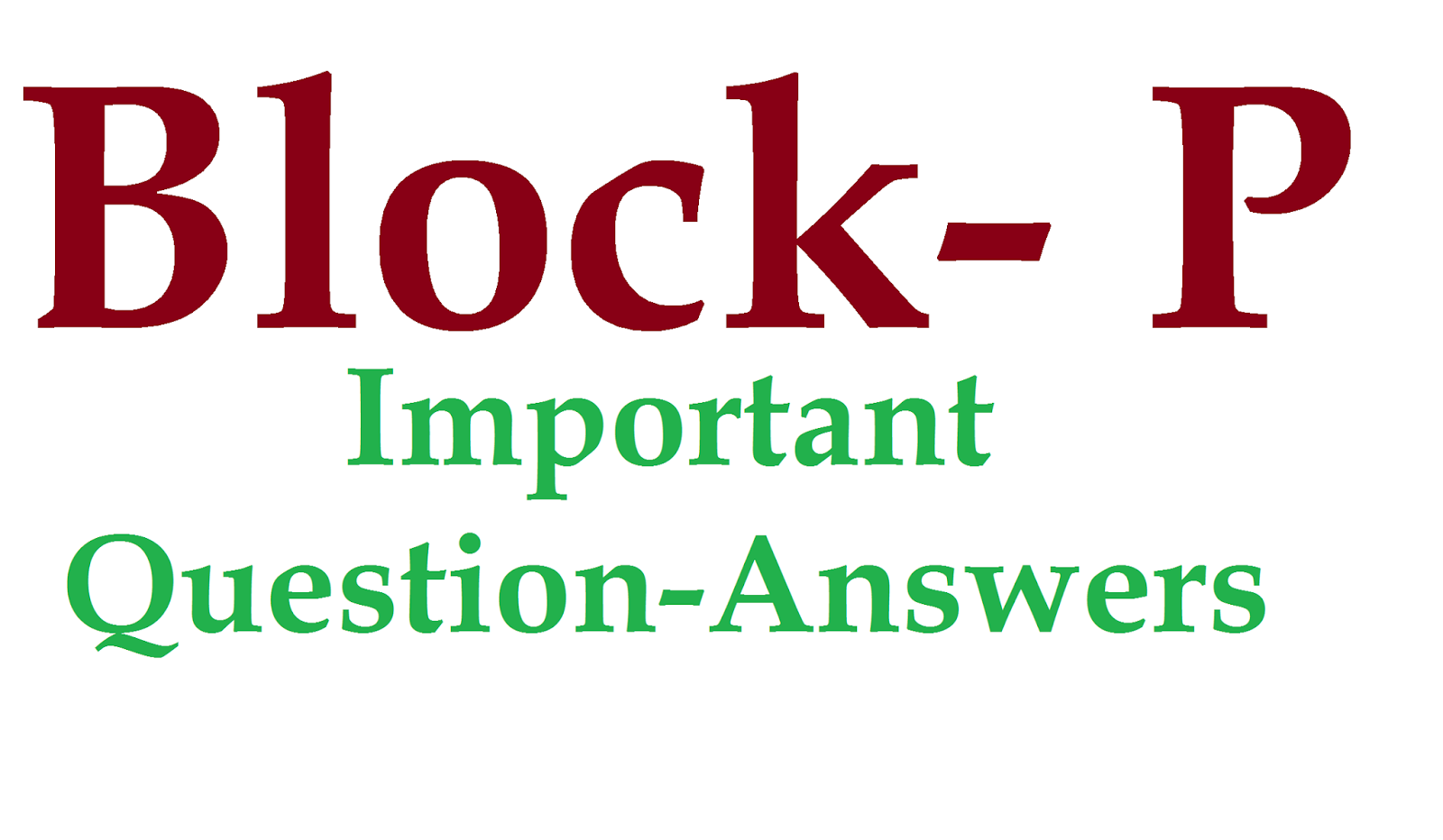 IIT JEE / PRE-MEDICAL : Free Study Material : Block- P Important ...