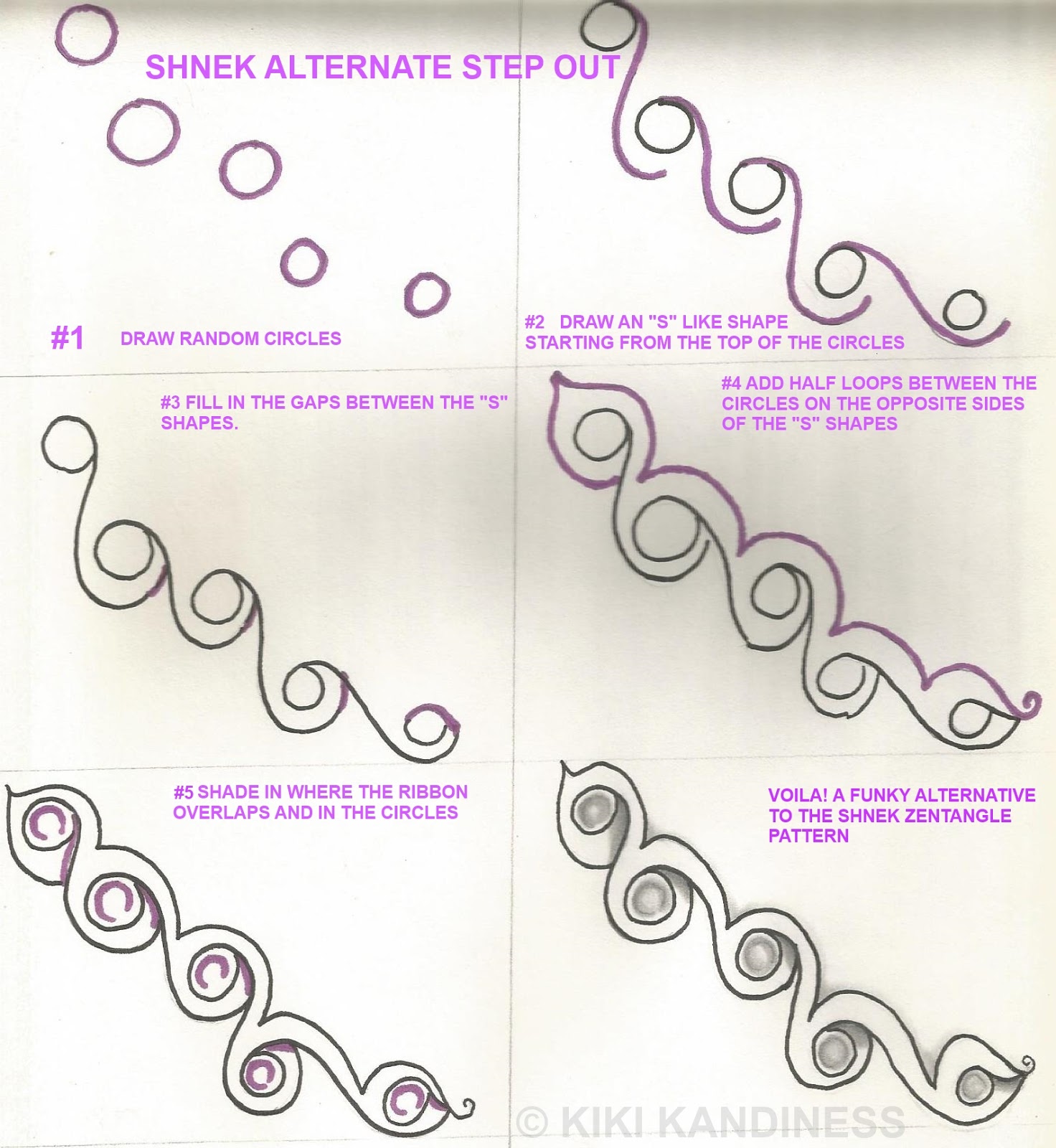 Kiki's Kandyland: Shnek Zentangle Variation