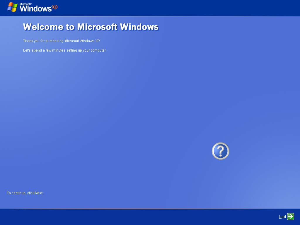 Windows welcome