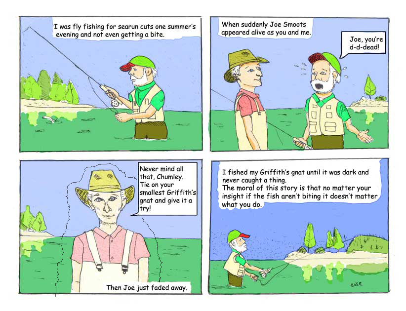 Sketches, Art and Thoughts: A comic strip about a fly fishing ghost.