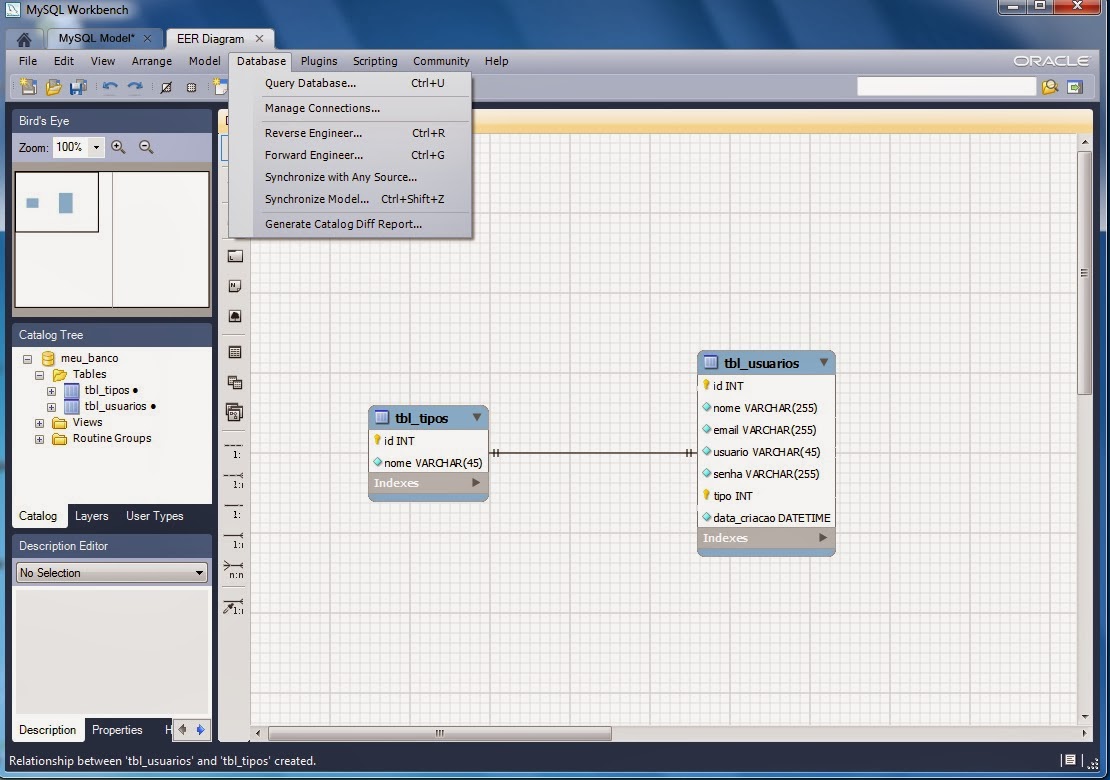 Criando e Sincronizando Modelo Entidade-Relacionamento com MySQL Workbench