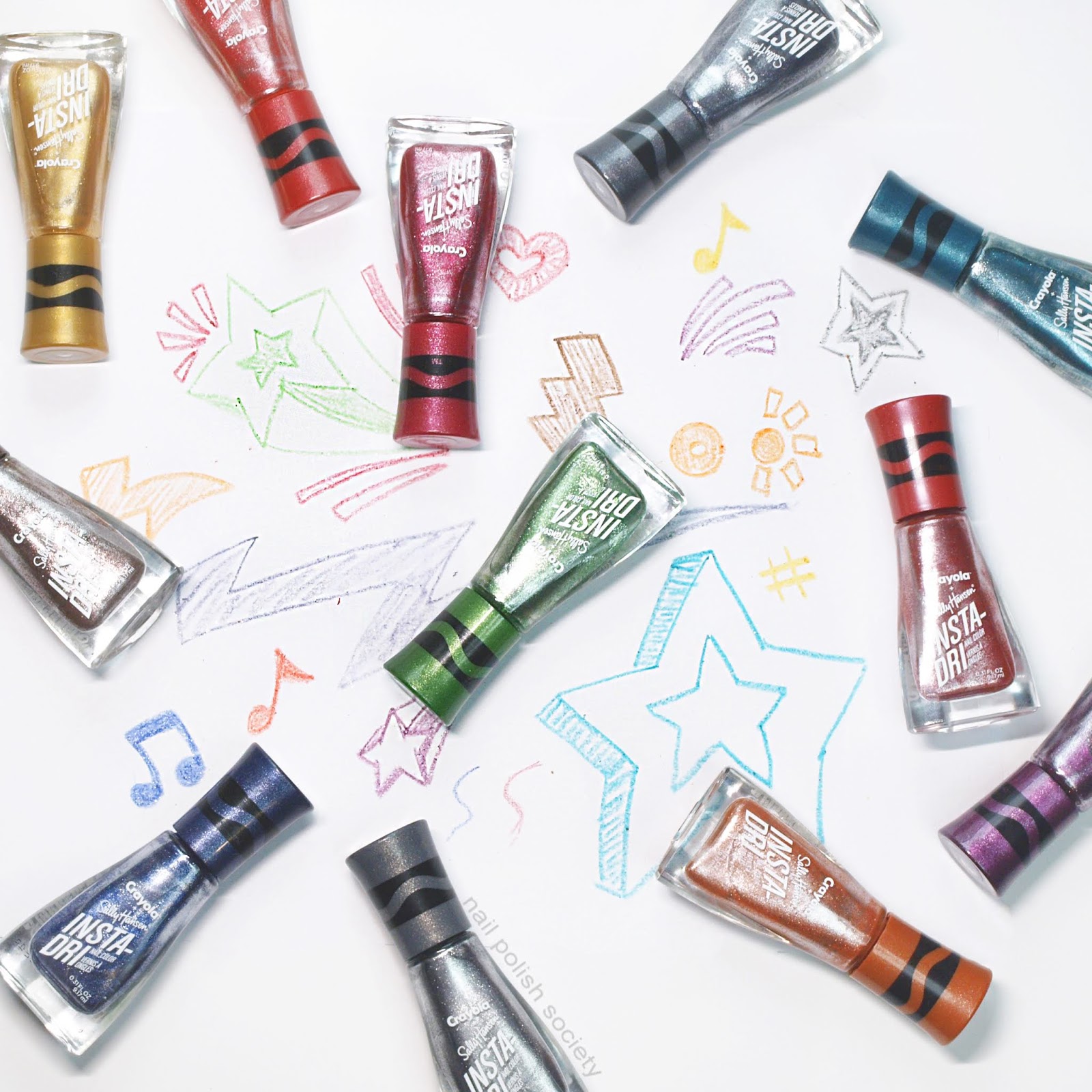 Nail Polish Society: Sally Hansen Insta-Dri x Crayola Glam Rock Collection