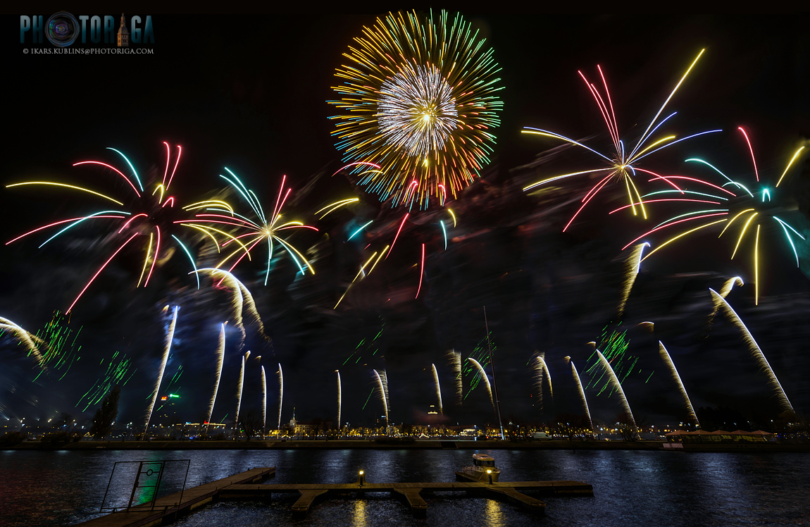 Fireworks of Latvia 99th Independence Day Celebration - Riga City Photos