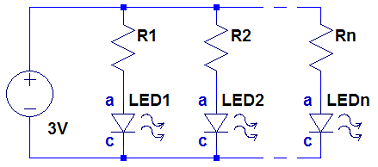 Eletrônico: Circuito com LEDs