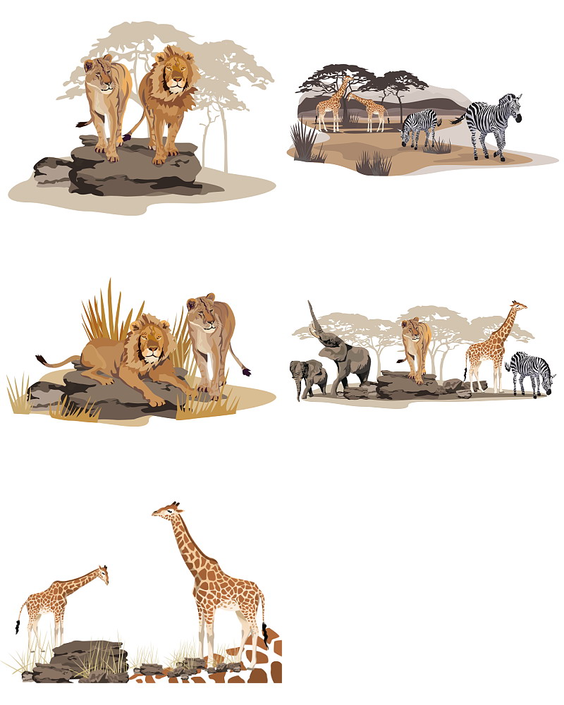 Vectores de animales de la sabana (Vectors of savannah animals ...