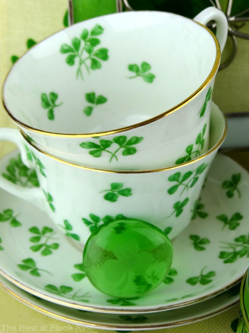The Nest at Finch Rest: Shamrock china tea things....