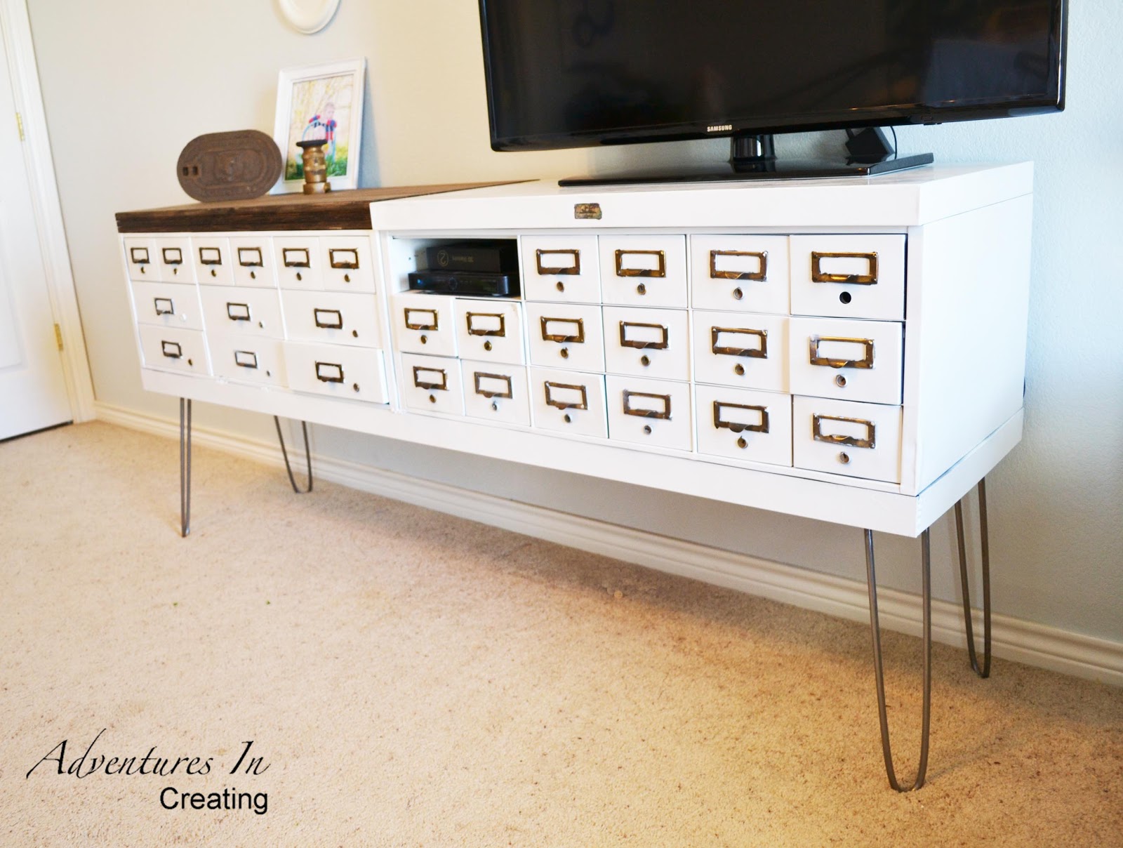 Adventures In Creating: DIY Safe Deposit Box turned TV Console