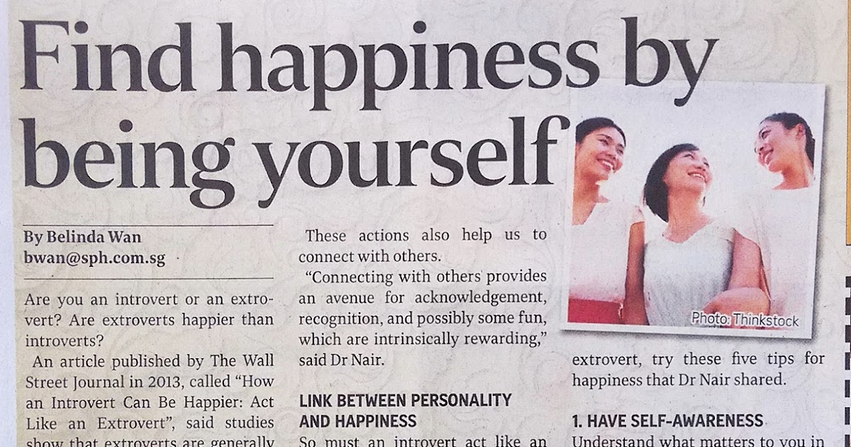 Newspapers Junkies: Find happiness by being yourself