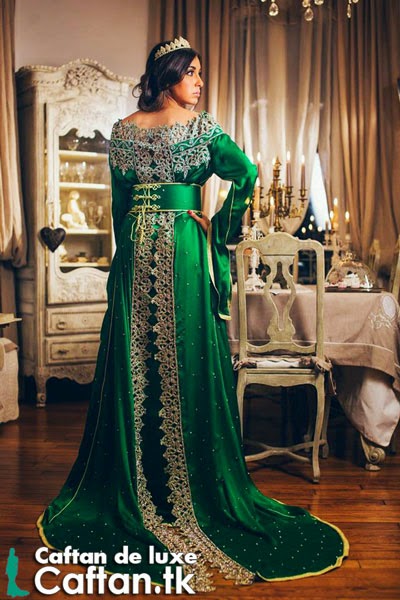 Magnifique caftan marocain vert 2014