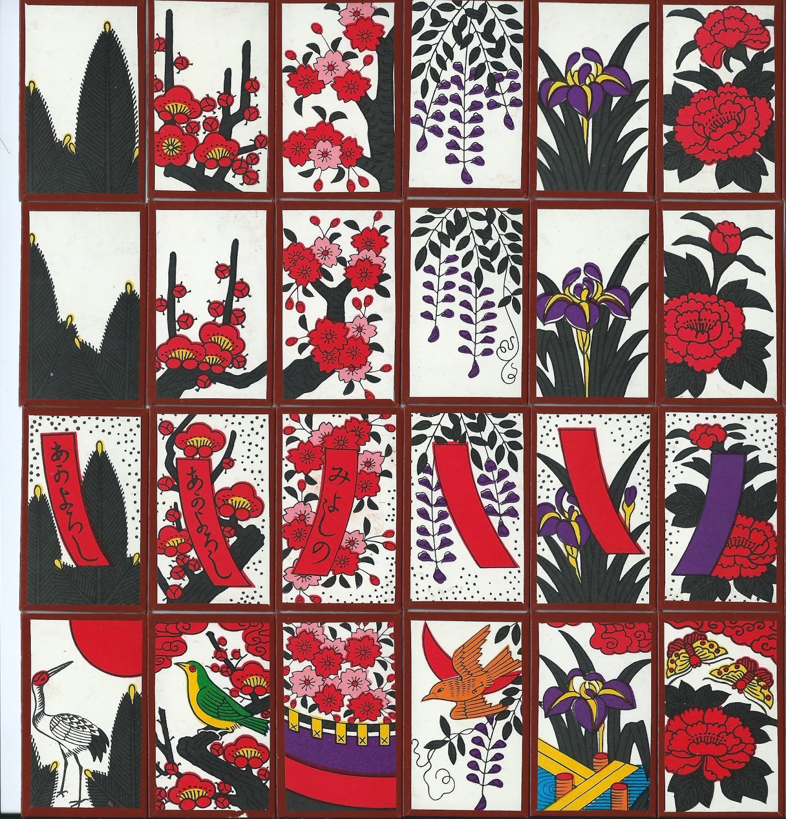 Palos de barajas de cartas de Javier Neila: Palos de la Baraja Hanafuda