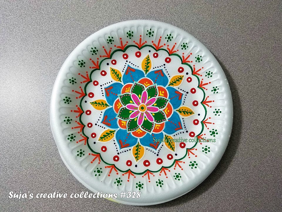 TELUGU WEB WORLD: PAPER PLATES SPECIAL DASARA FESTIVAL RANGOLI ART ...
