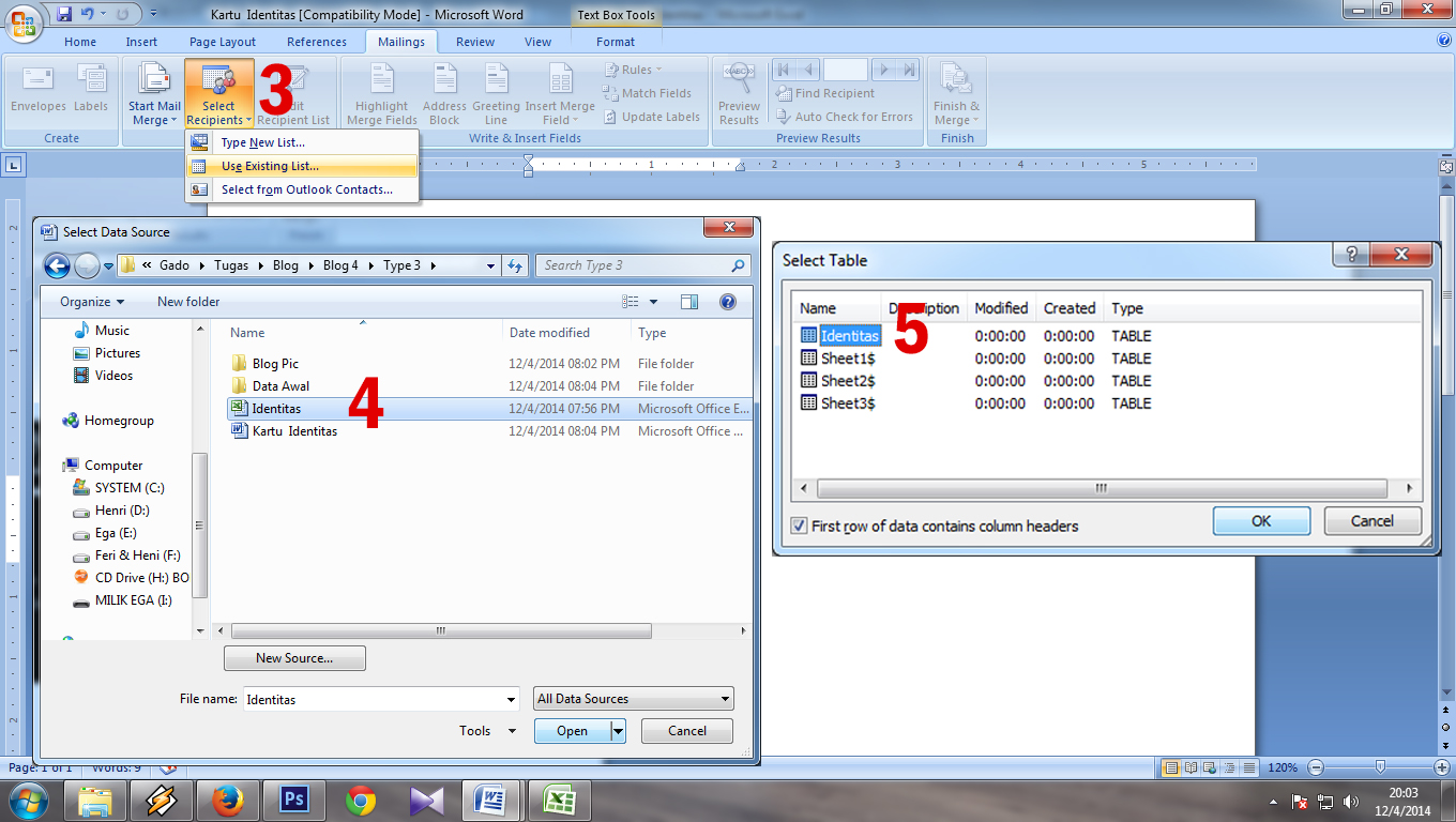 Tutorial Pembuatan Data Kartu Identitas Dengan Mail Merge - Berdoalah ...