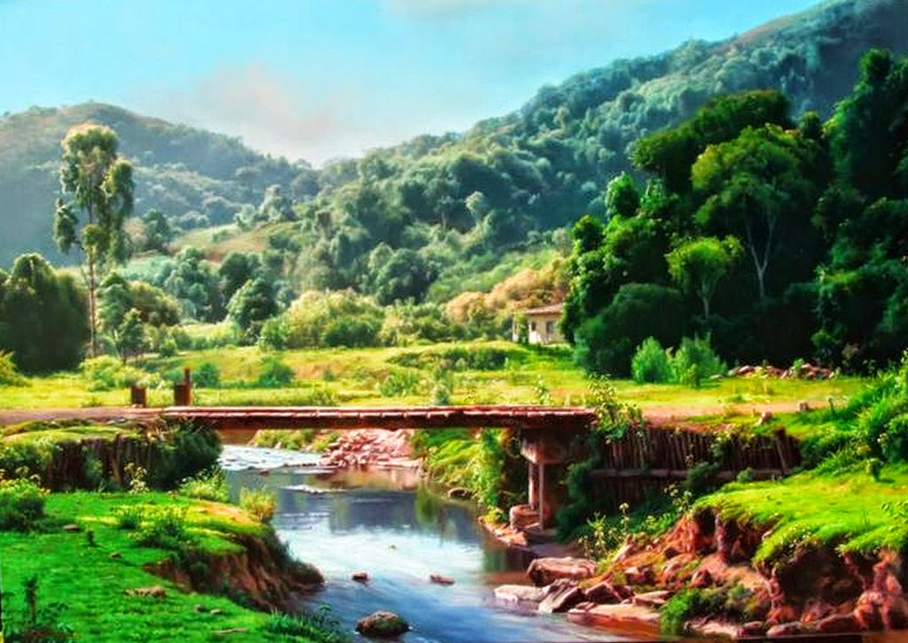 El arte es su máxima expresión : pinturas con paisajes naturales
