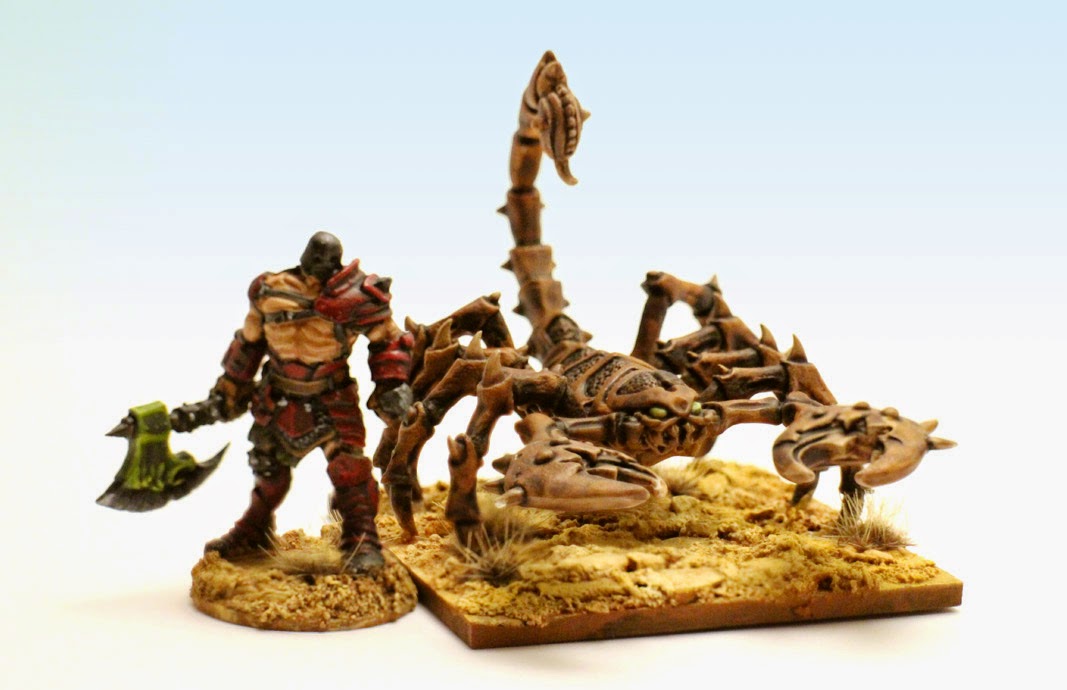1000 Foot General: Reaper Scorpion, Bones Warlord, and Bones Lizardmen