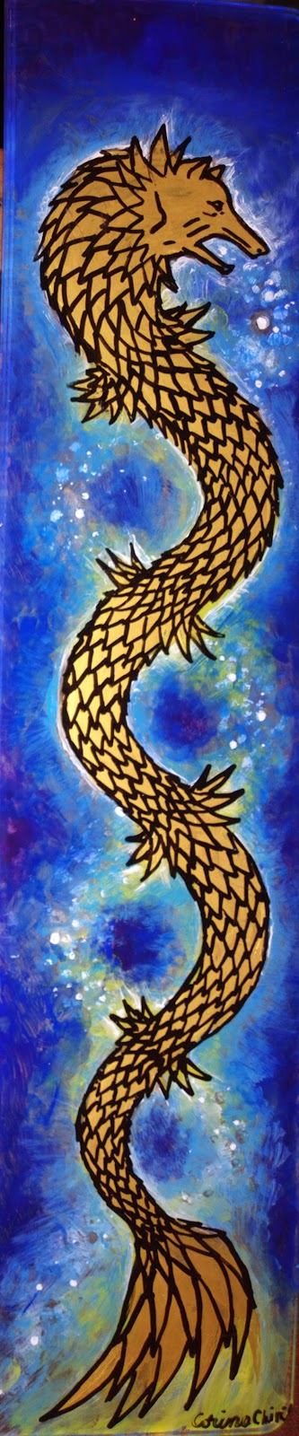 Grafica si pictura de Corina Chirila: Lupul dacic, pictura pe sticla