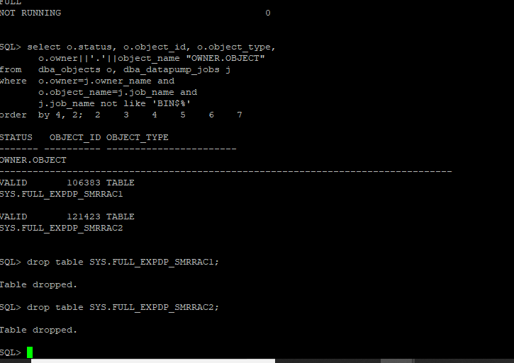 Oracle Database Commands And Practical Examples Expdp Error Ora 31626 Ora 31633 Ora 06512